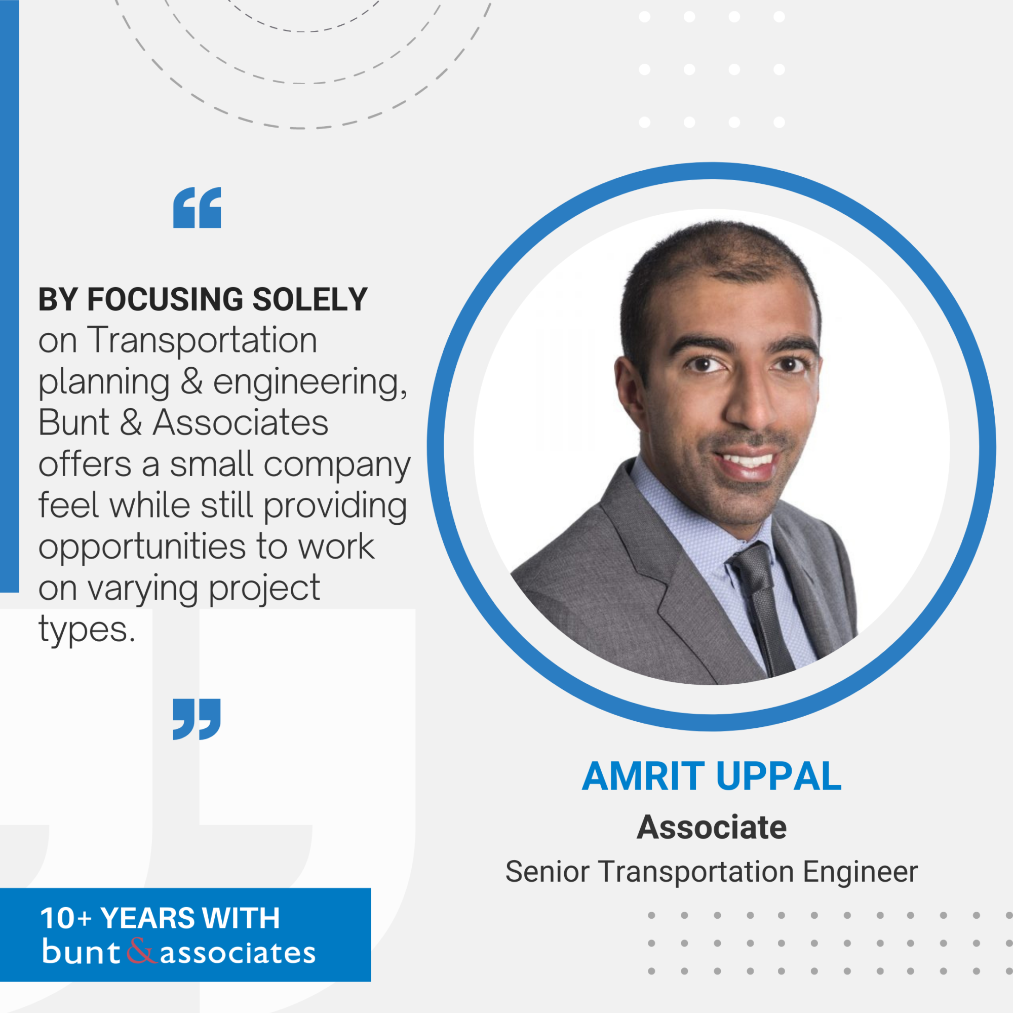 Meet Amrit Uppal - Bunt & Associates: Transportation Planners & Engineers